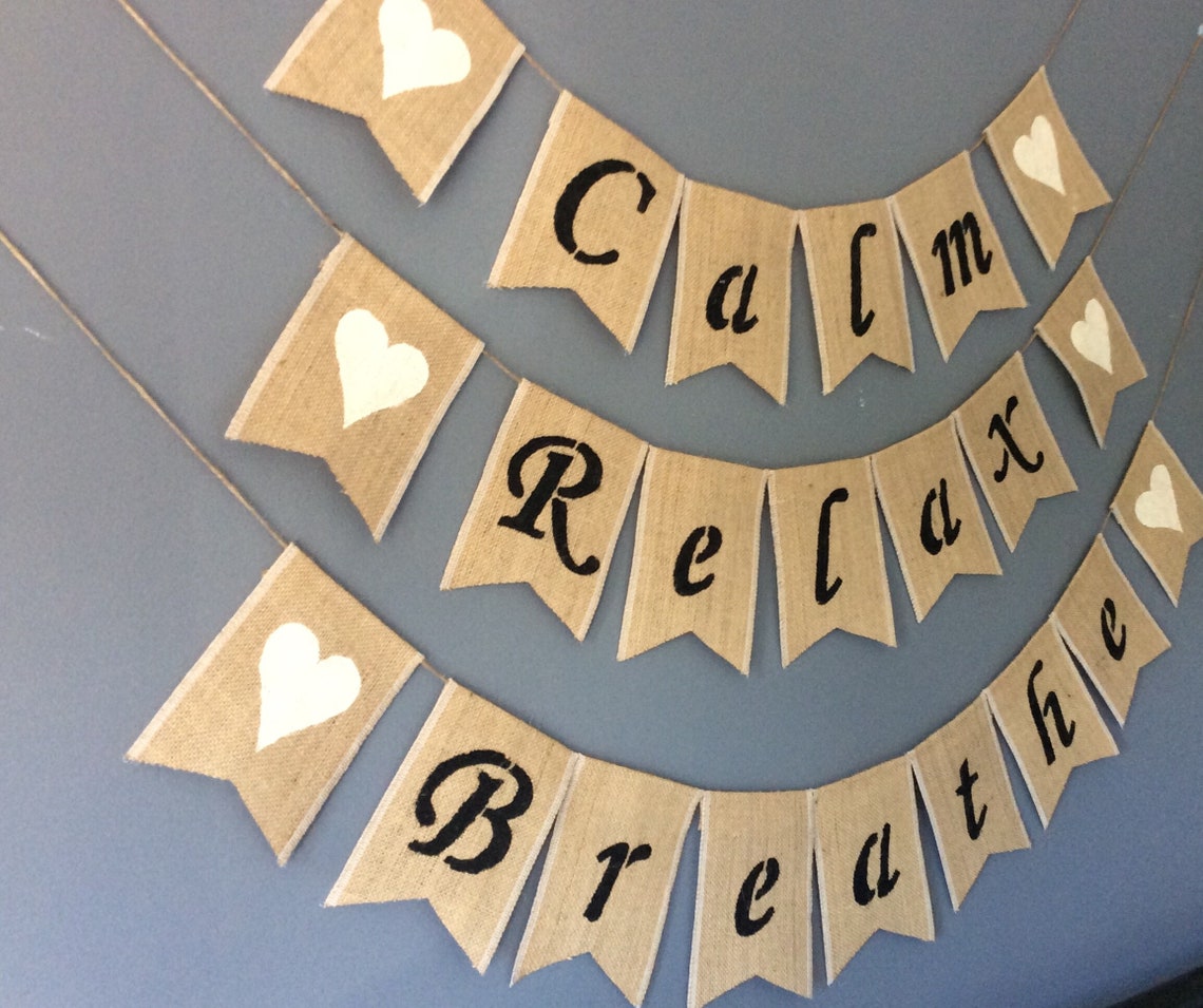 Yoga Pilates Calm Relax & Breathe Bunting Banner Meditation - Etsy UK