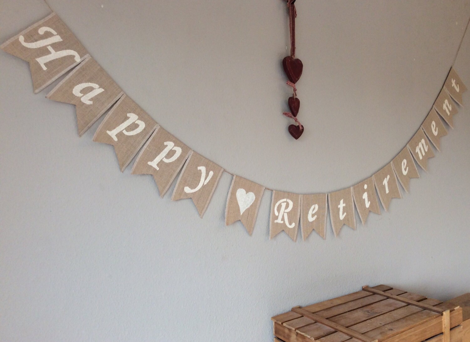 Happy Retirement Bunting Banner Hessian Burlap Rustic | Etsy UK