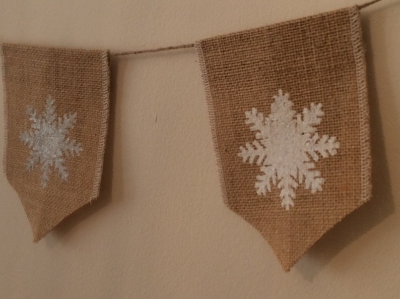 Snowflake Christmas Bunting Banner Burlap | Etsy