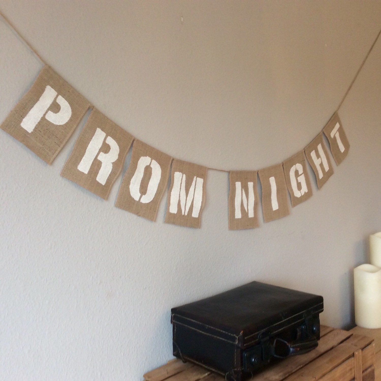 Prom Night Bunting Banner. Vintage Hessian Burlap Rustic - Etsy UK