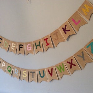 Childrens Alphabet & Colours Bunting Banner. Nursery, Playroom, Bedroom ...