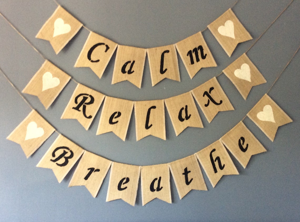 Yoga Pilates Calm Relax & Breathe Bunting Banner Meditation - Etsy UK
