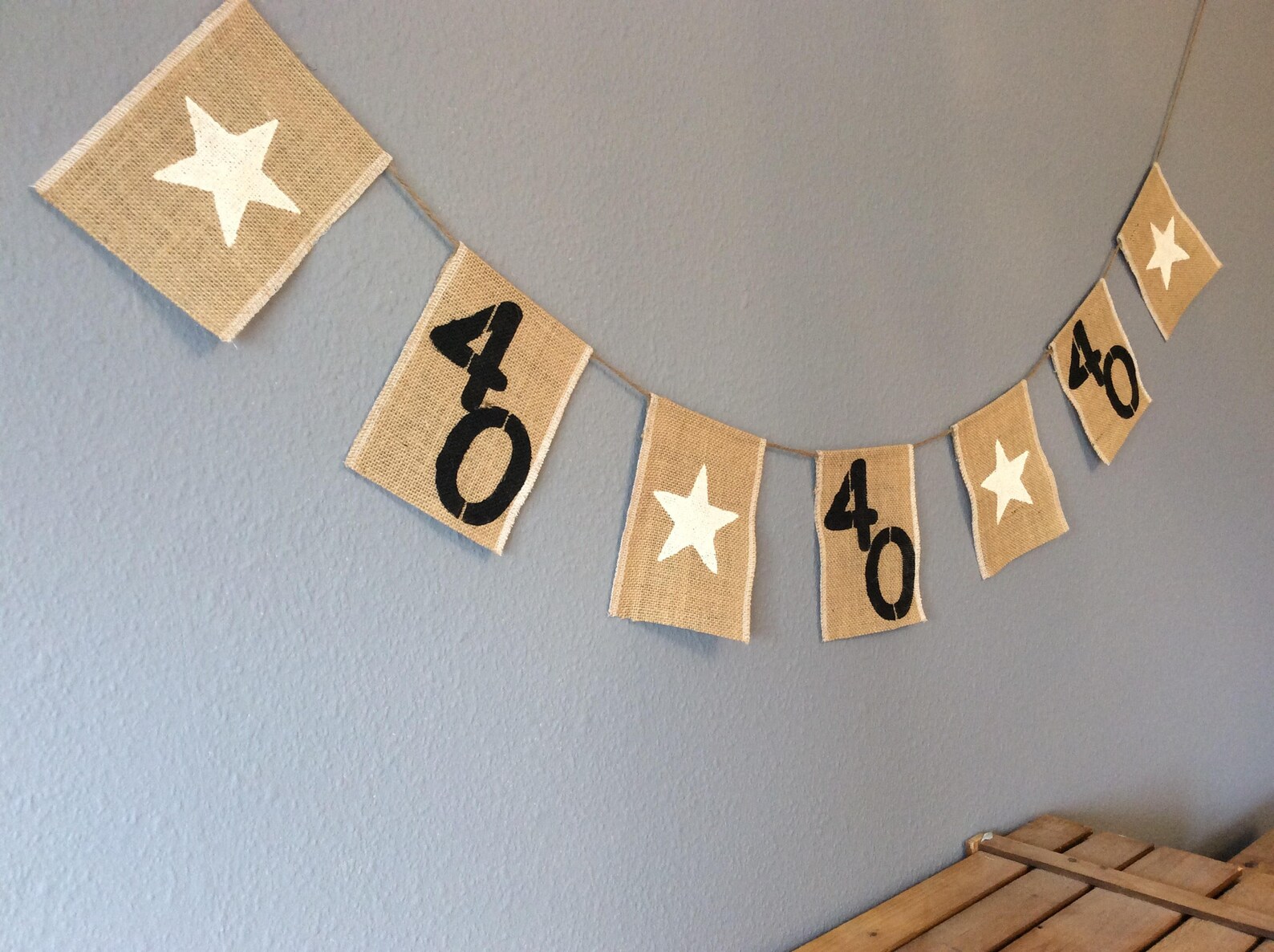 40th Birthday Bunting Banner Vintage Hessian Burlap Rustic | Etsy