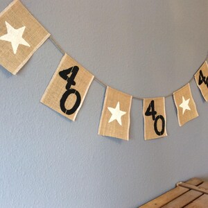 40th Birthday Bunting Banner Vintage Hessian Burlap Rustic - Etsy