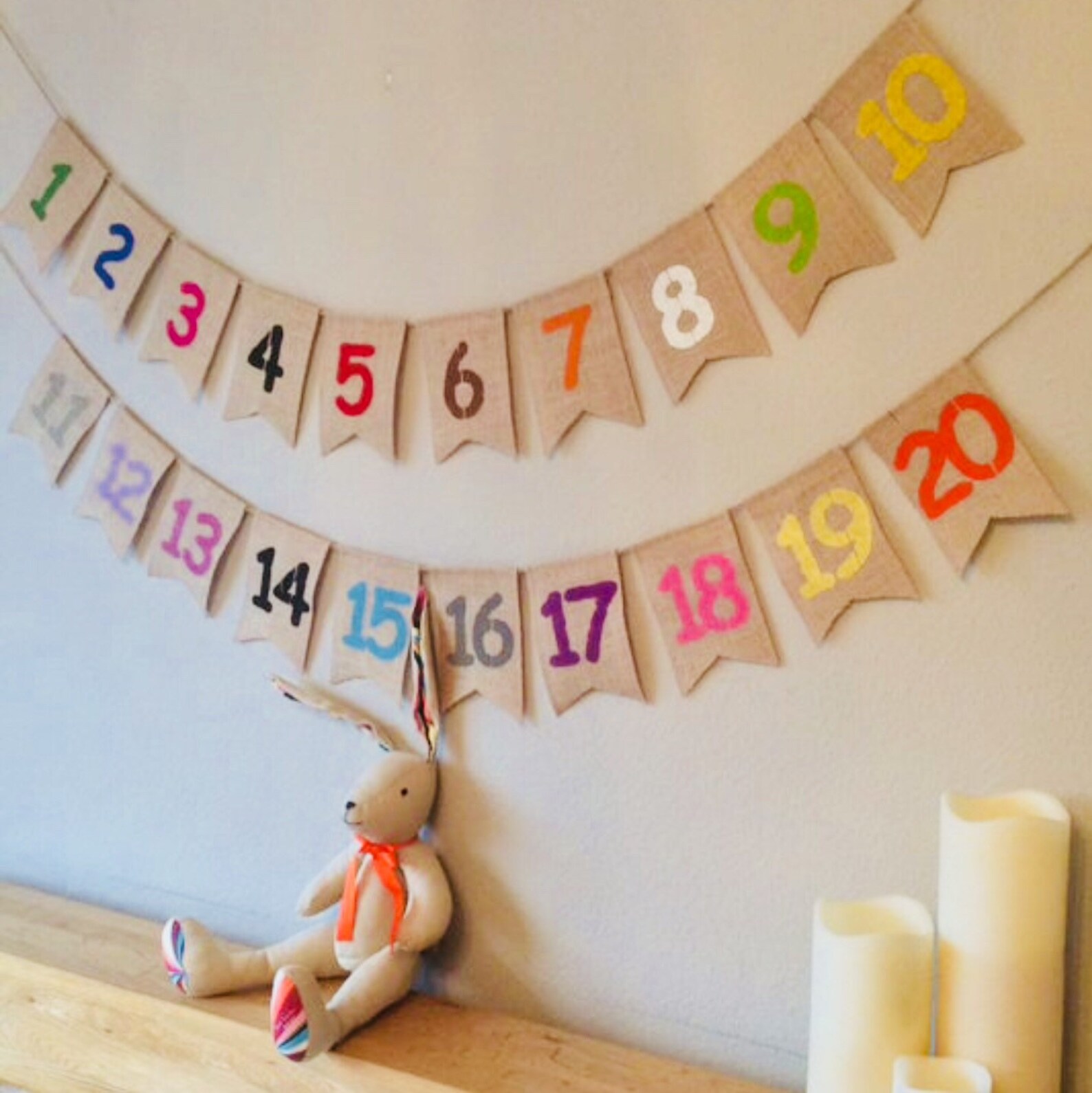 Childrens Bedroom Nursery Colours & Counting Bunting Banner | Etsy