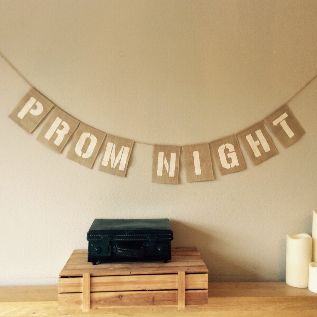 Prom Night Bunting Banner. Vintage Hessian Burlap Rustic - Etsy UK