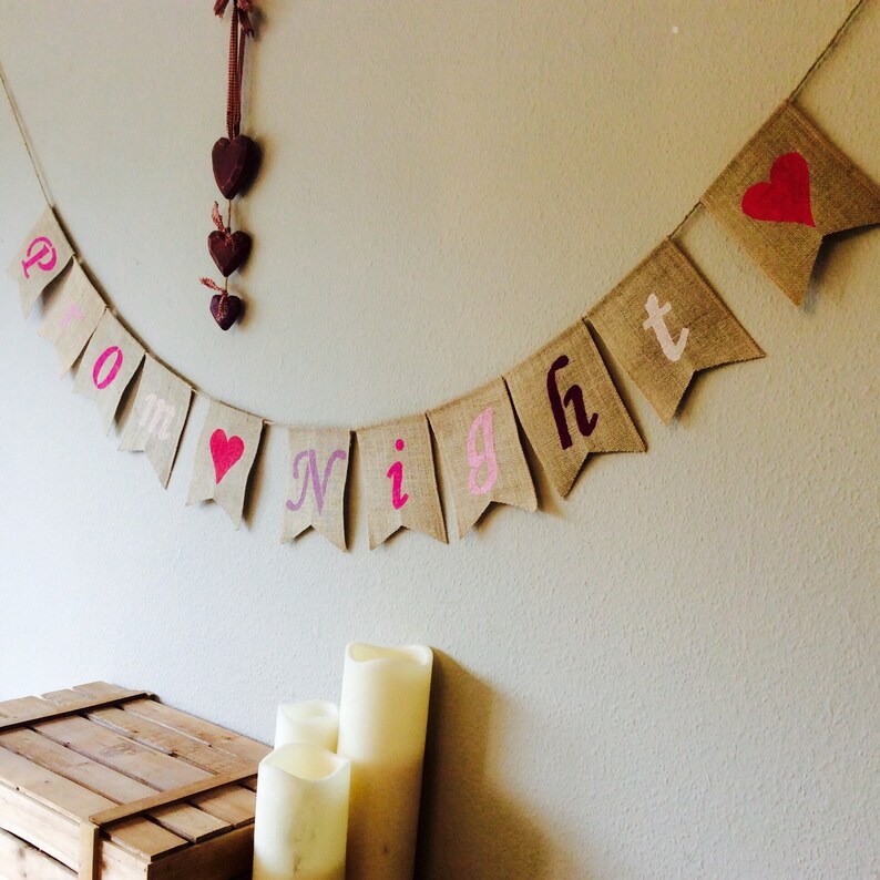 Prom Night Bunting Banner. Vintage Hessian Burlap Rustic - Etsy UK