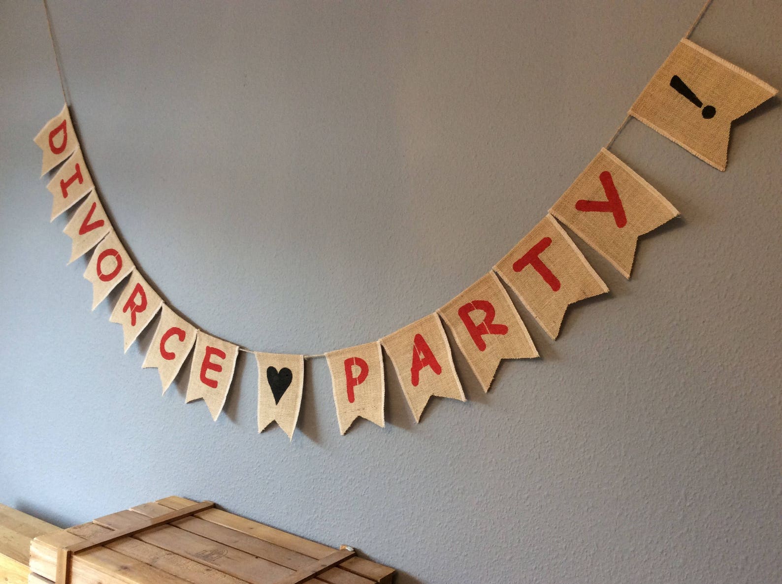 Divorce Party Hessian Bunting Banner Burlap Vintage | Etsy