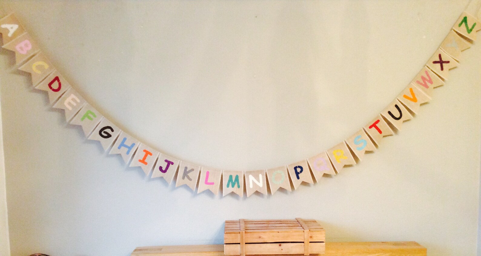 Childrens Alphabet & Colours Bunting Banner. Nursery - Etsy UK