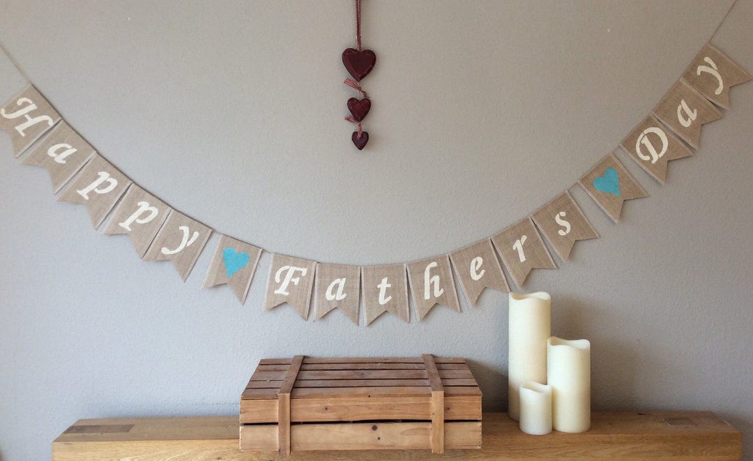 Fathers Day Dad Hessian Bunting Banner Burlap Rustic - Etsy UK