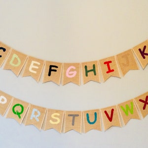 Childrens Alphabet & Colours Bunting Banner. Nursery, Playroom, Bedroom ...
