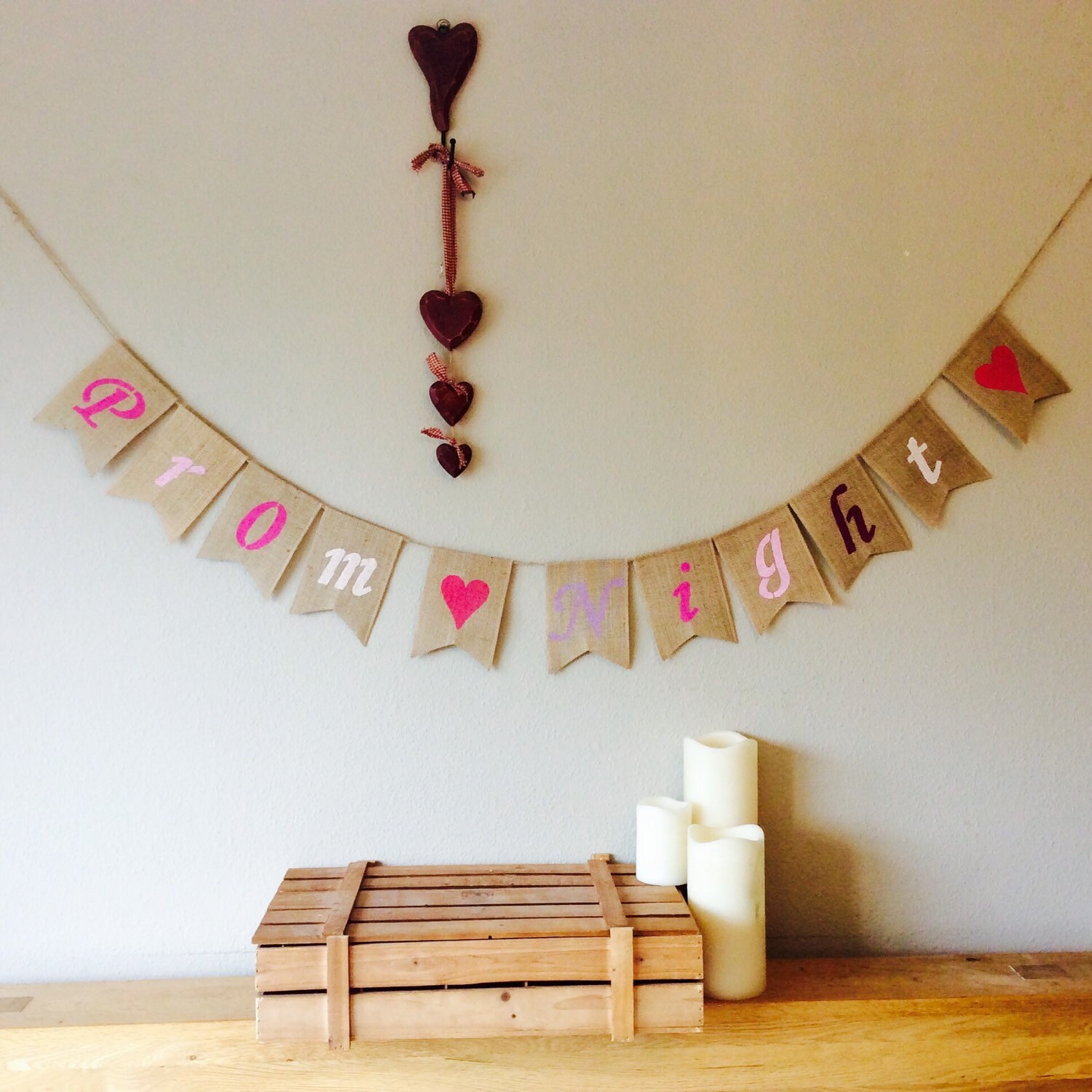 Prom Night Bunting Banner. Vintage Hessian Burlap Rustic - Etsy UK