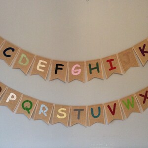 Childrens Alphabet & Colours Bunting Banner. Nursery, Playroom, Bedroom ...