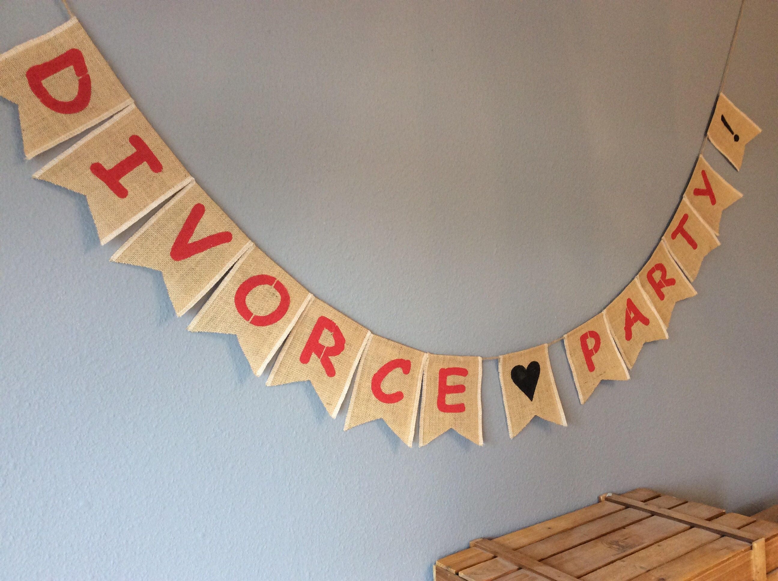 Divorce Party Hessian Bunting Banner Burlap Vintage | Etsy