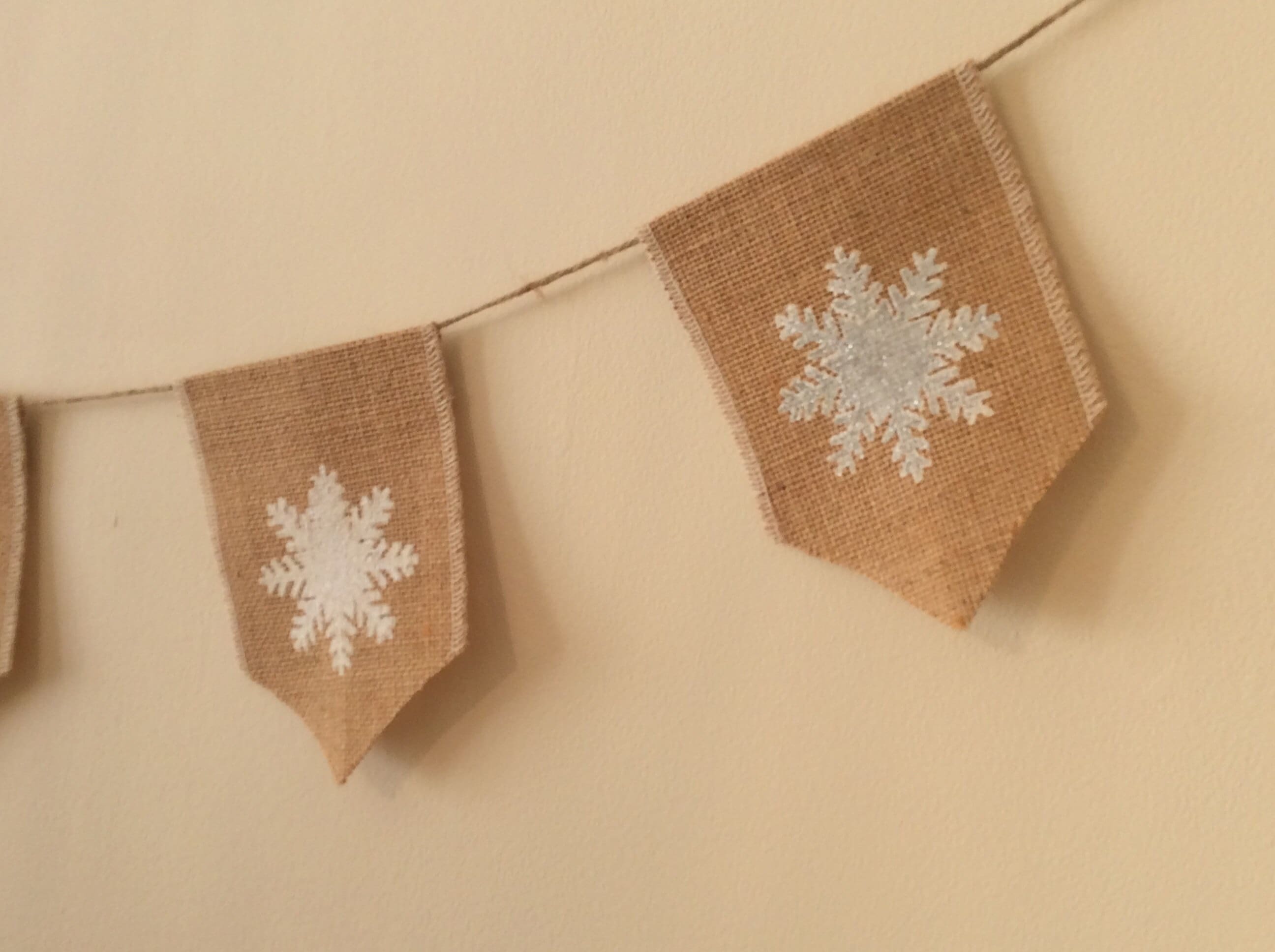 Snowflake Christmas Bunting Banner Burlap | Etsy