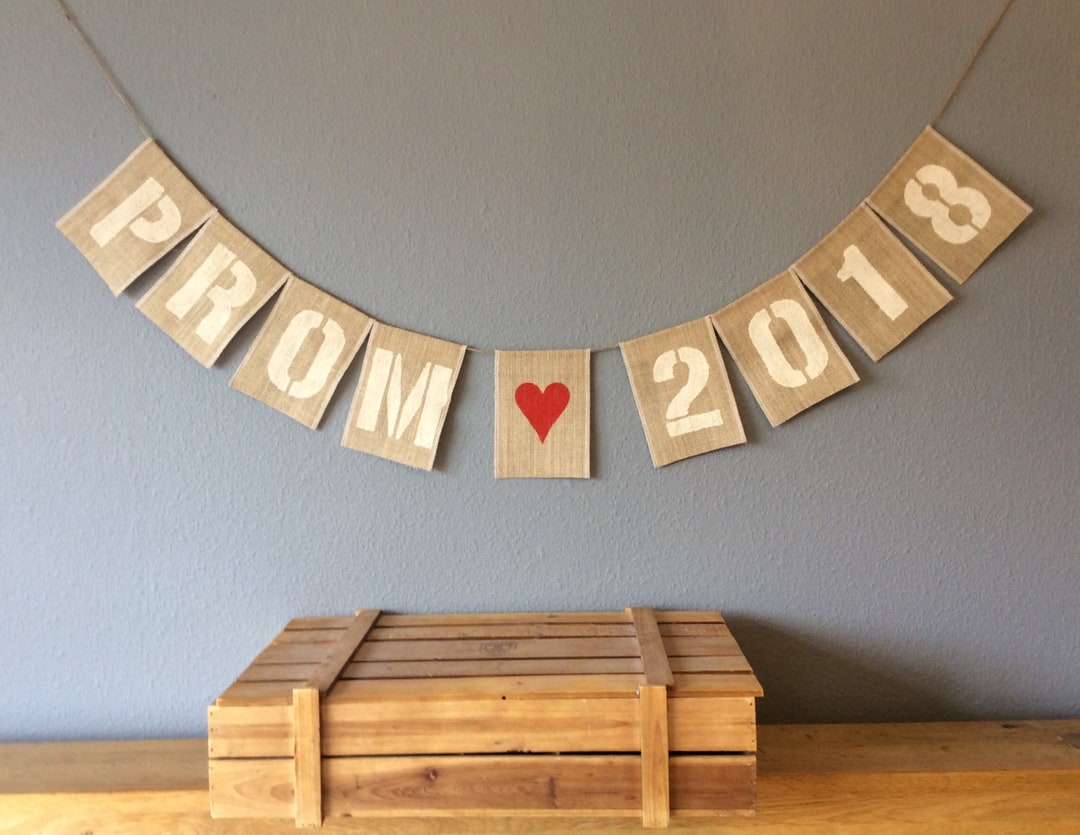 Prom Night Bunting Banner. Vintage Hessian Burlap Rustic - Etsy UK