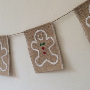 Gingerbread Man Christmas Bunting Banner Burlap - Etsy UK