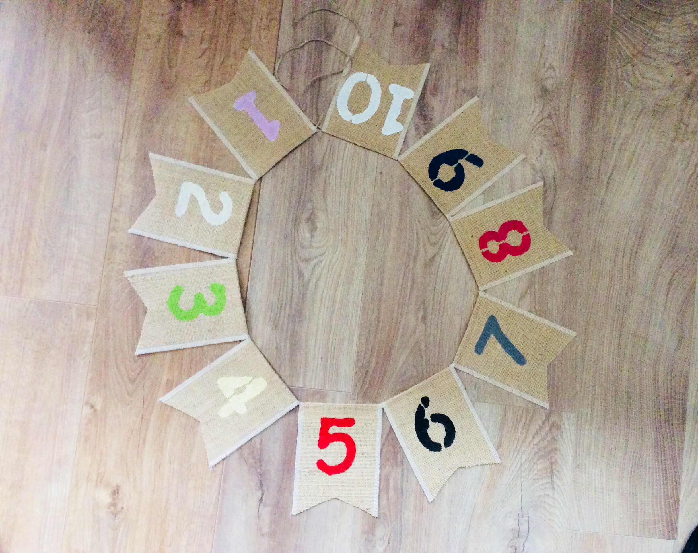 Childrens Numbers & Colours Learning Bunting Bedroom Nursery - Etsy UK