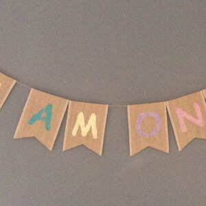I Am One, One Today, First Birthday Party Bunting Banner. Hessian ...
