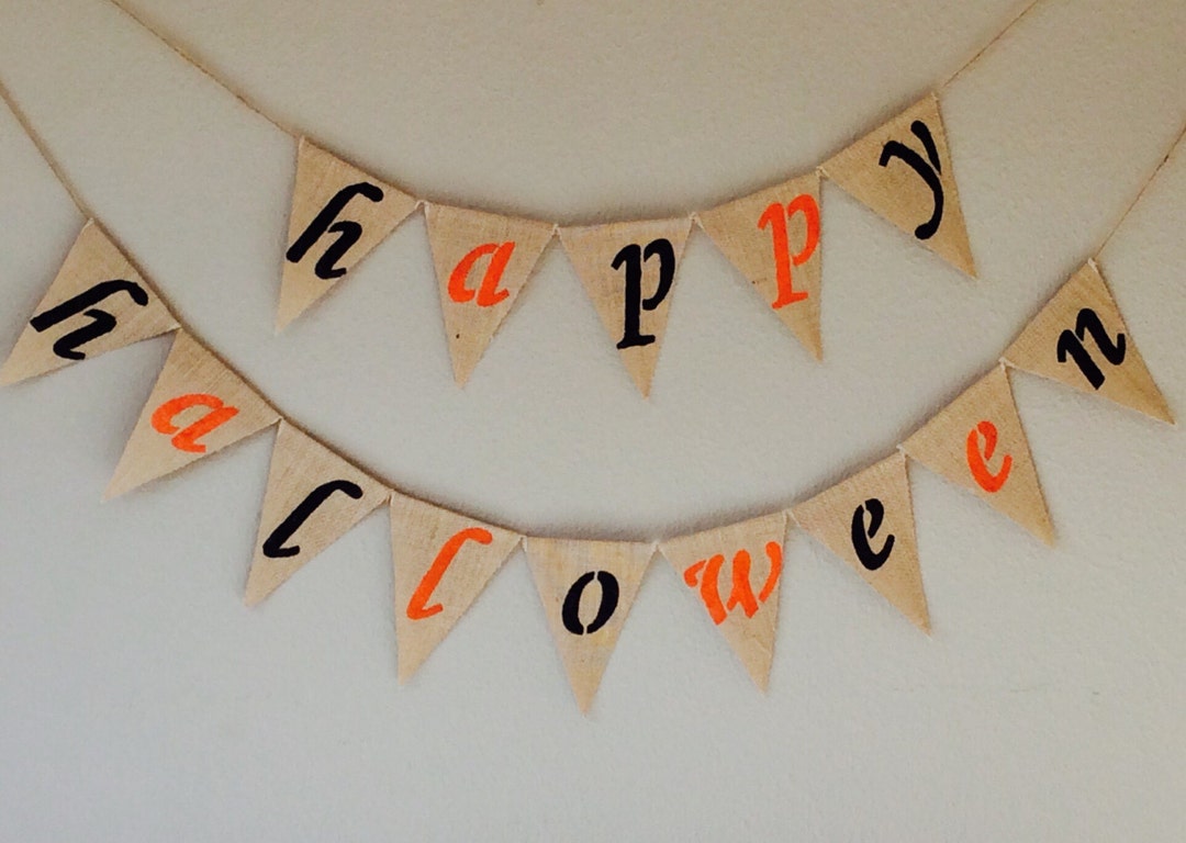 Halloween Bunting Banner Hessian Burlap - Etsy