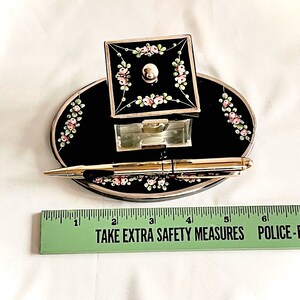 Antique-inkwell-sterling Inkwell-pen Holder Tray Antique Enamel Inkwell ...