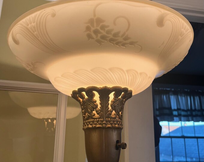 Antique Torchiere Lamp Shade Replacement Shade Art Nouveau Floor Lamp ...