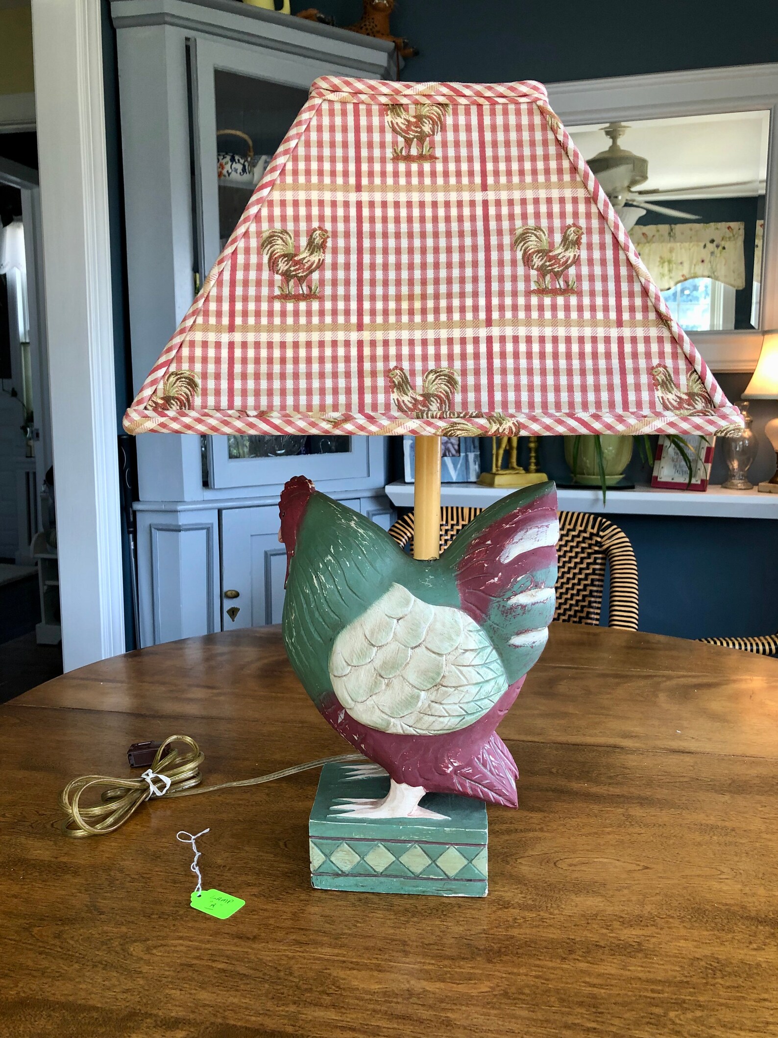 Vintage Wood Rooster Lamp Hen Lamp | Etsy