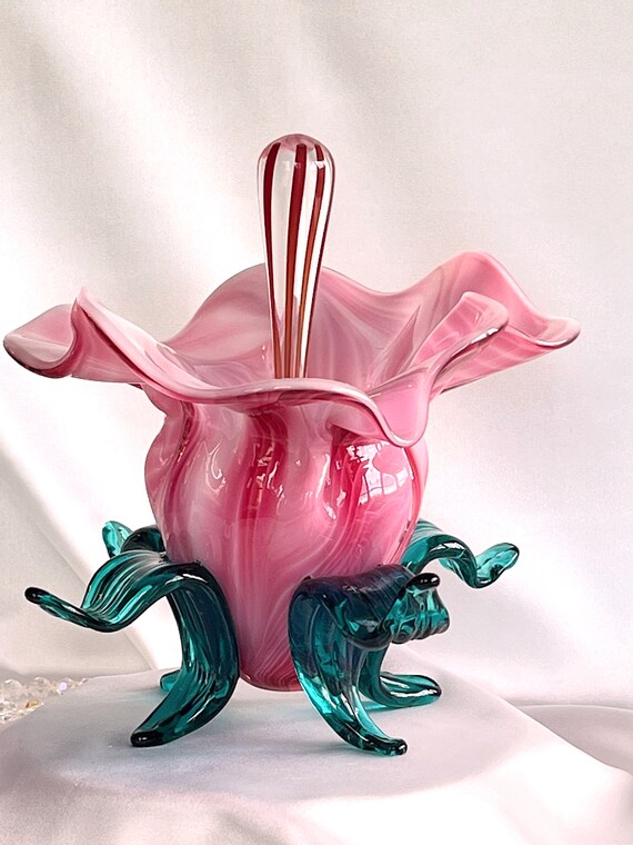 John Cook STUDIO ART Glass Flower Perfume Hand Blown … - Gem