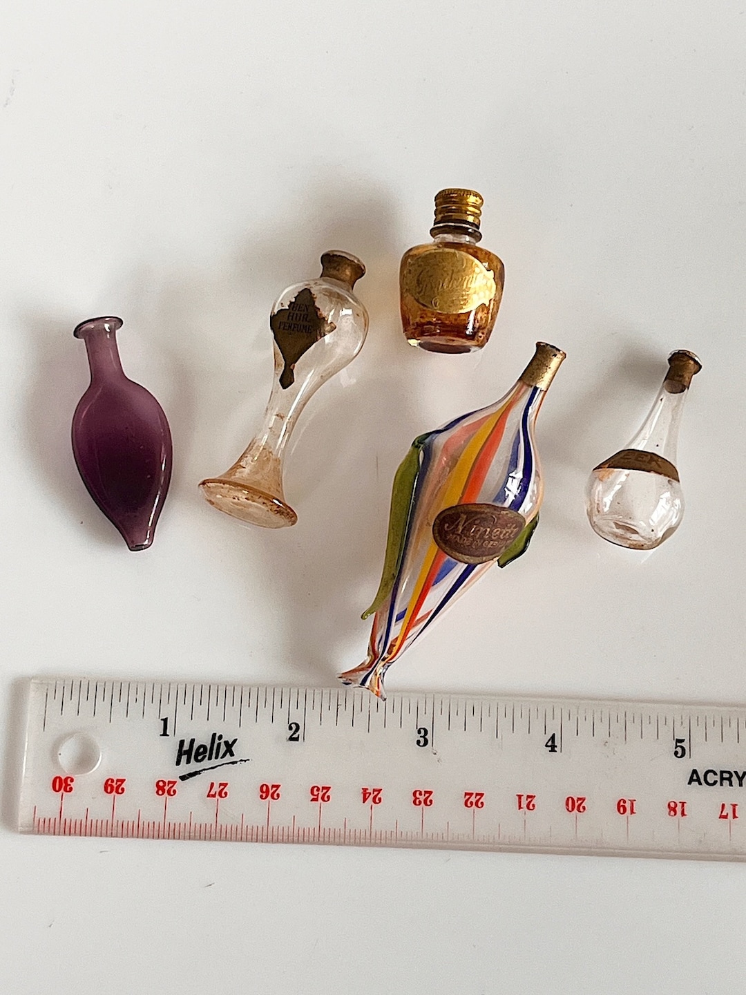 Antique German Perfume Bottles Hand Blown Glass Perfume Lot German ...
