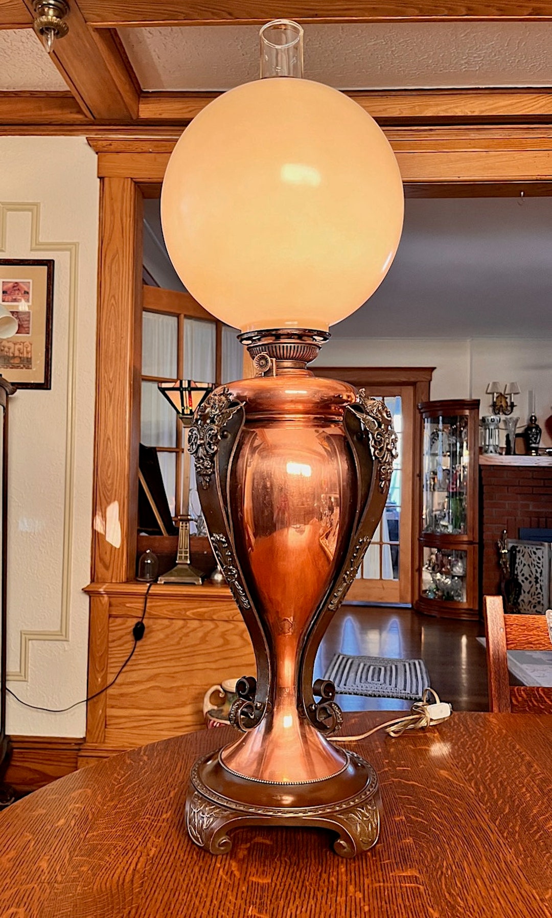 VTG Bradley Hubbard Oil Lamp-antique B&H Lamp-hubbard Banquet Lamp-bh ...