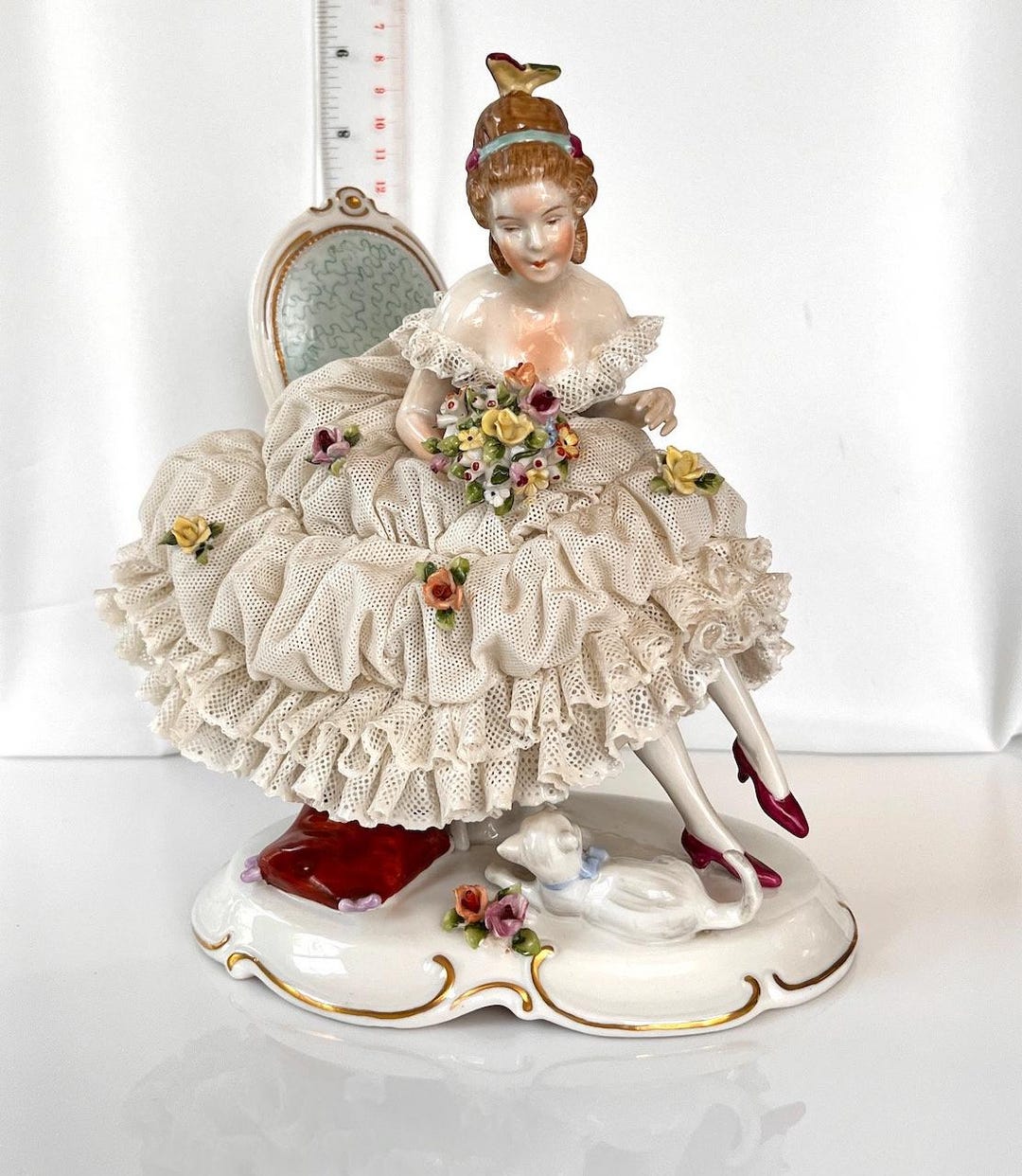 Dresden Lace Figure-porcelain Lace Figurine-bride Lady-unter Weiss Bach ...