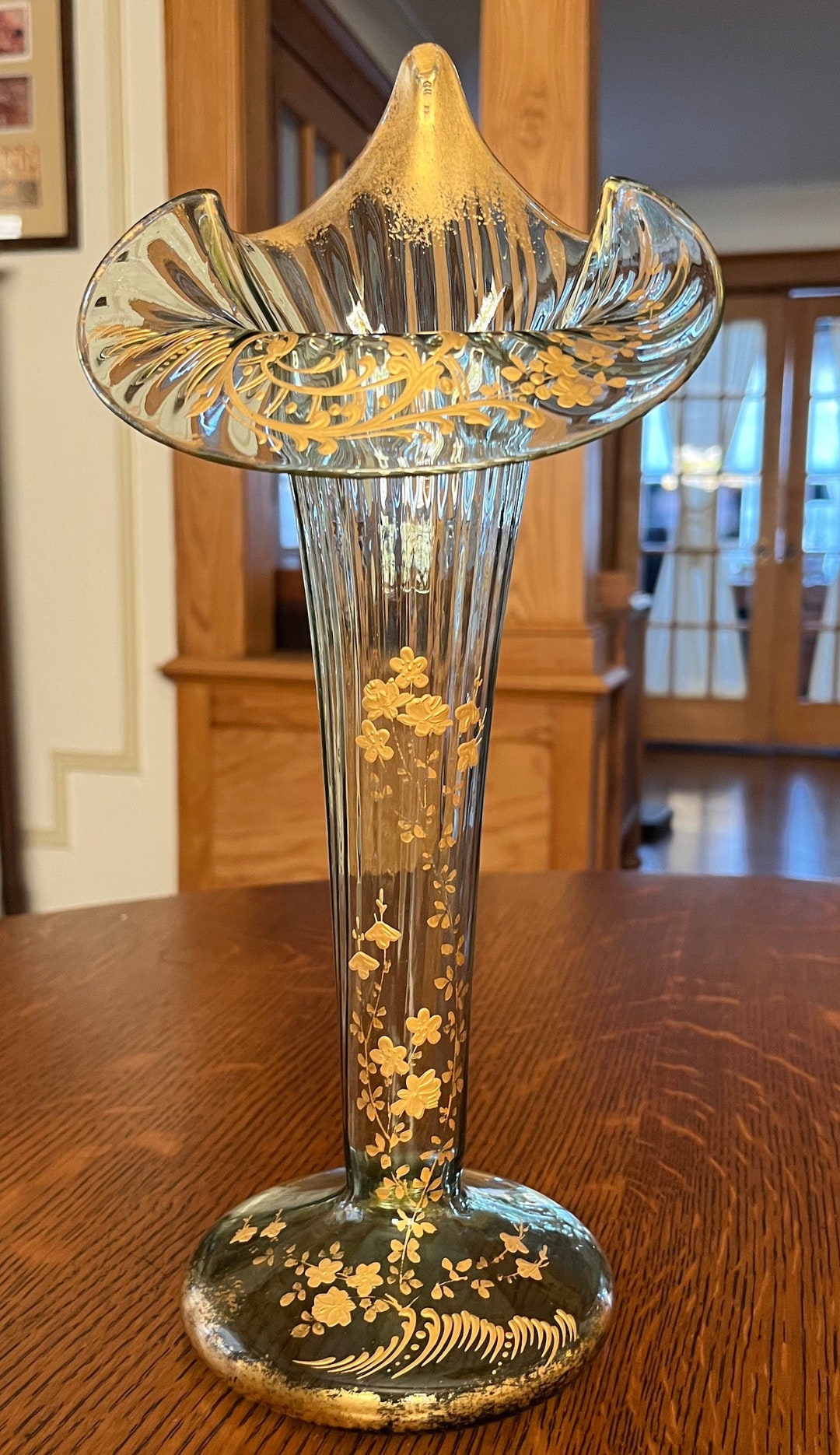 Legras Glass Vase Gold Enamel-antique French Vase-art Nouveau-jack in ...