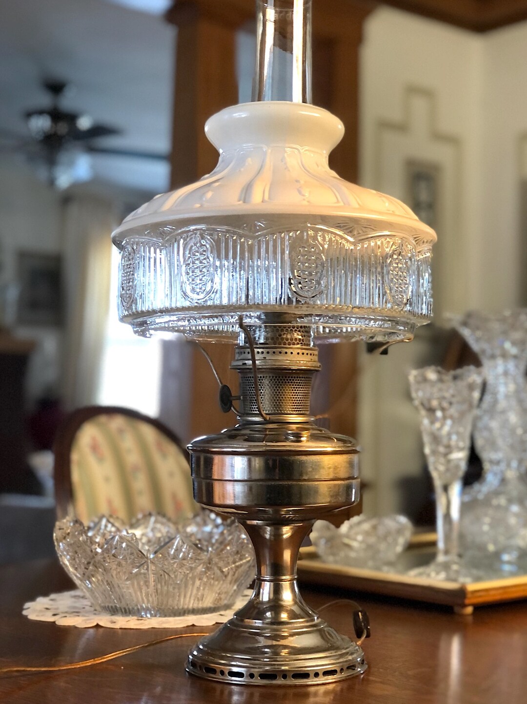 Aladdin Oil Lamp Model 12 Electrified Oil Lamp Aladdin Shade Aladdin ...