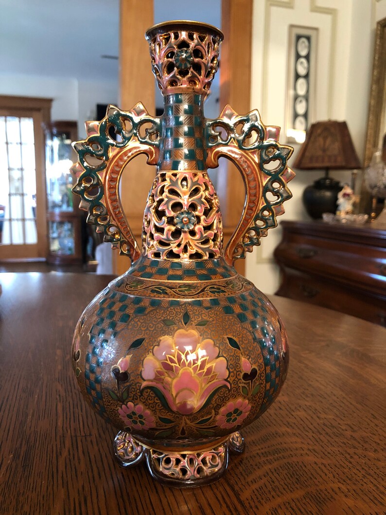 Antique Zsolnay Art Pottery Vase Zsolnay Historism Ceramics - Etsy