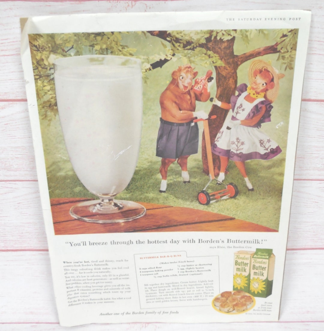 VINTAGE ELSIE the Cow/borden's Print Ad Elsie the - Etsy