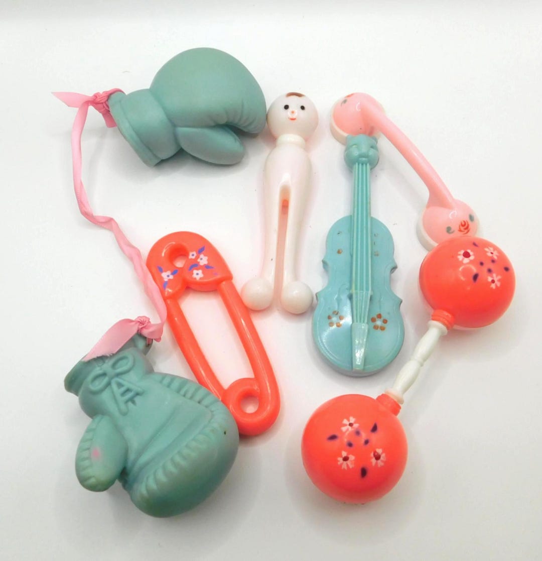 Vintage BABY RATTLE Lot ~ MCM Baby Toys Baby Shower Nursery Decor - Etsy