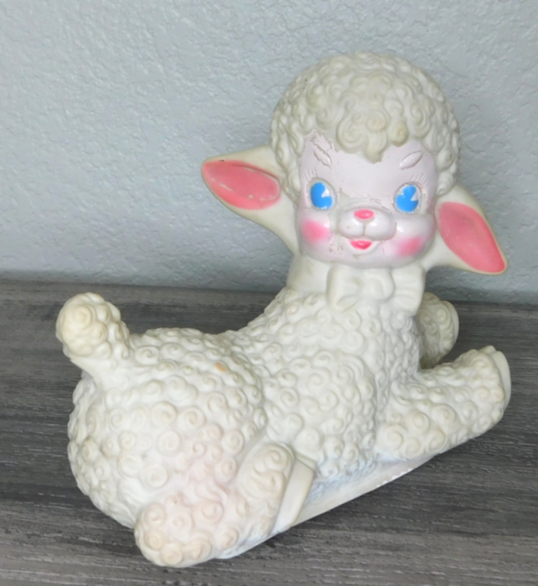 Vintage Rubber Lamb Squeak Toy Stahlwood Toys MCM - Etsy