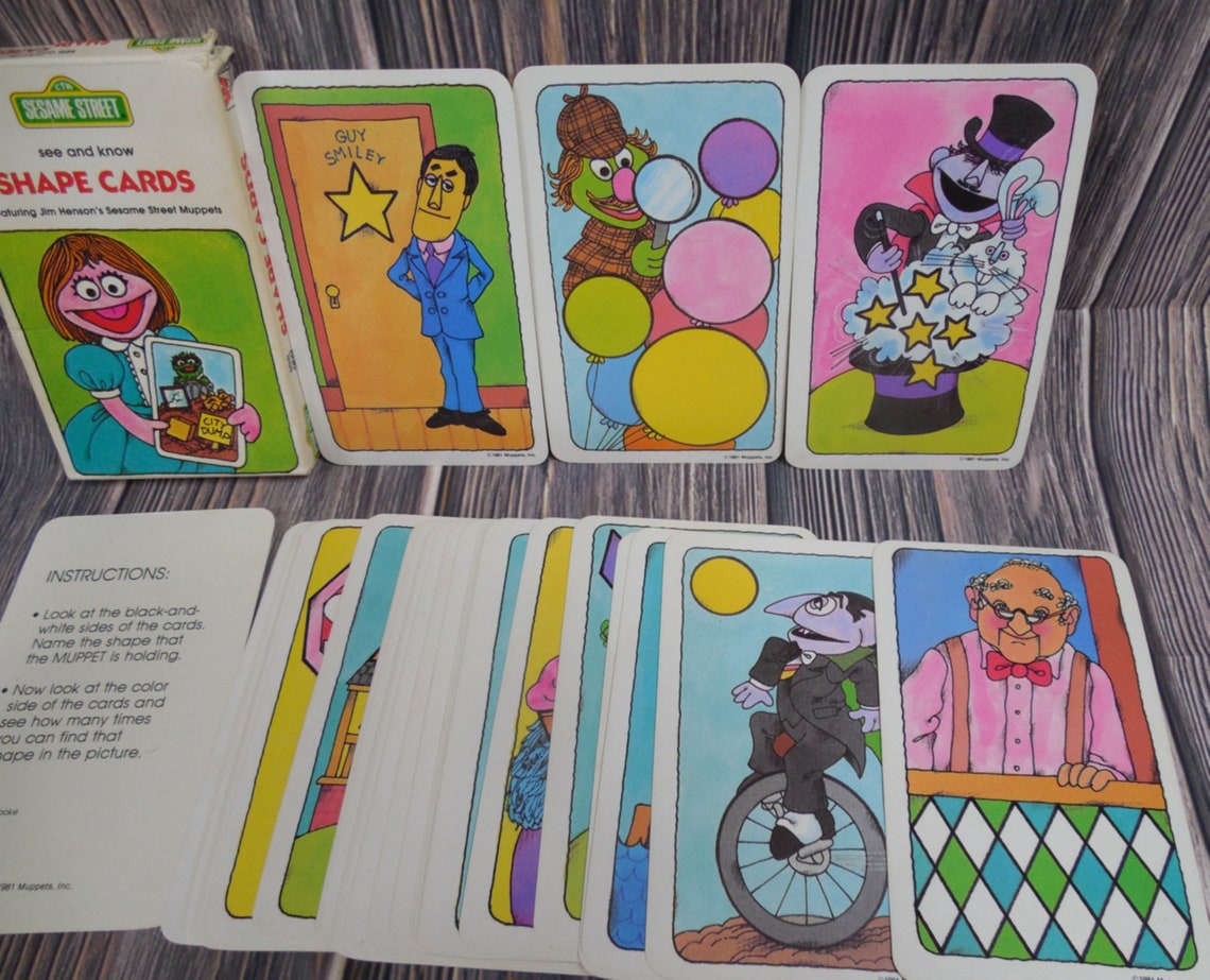 Sesame Street Shape Cards/sesame Street Early Learning - Etsy