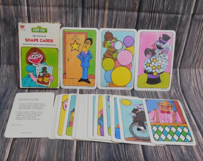 Sesame Street Shape Cards/sesame Street Early Learning Tools/vintage ...