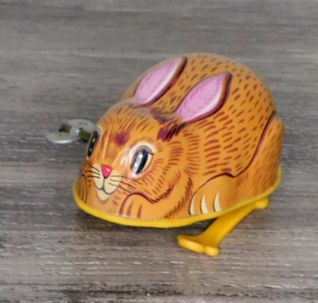 Vintage TIN Litho Wind-up Bunny Rabbit Toy Made in Japan by HERO TOY - Etsy