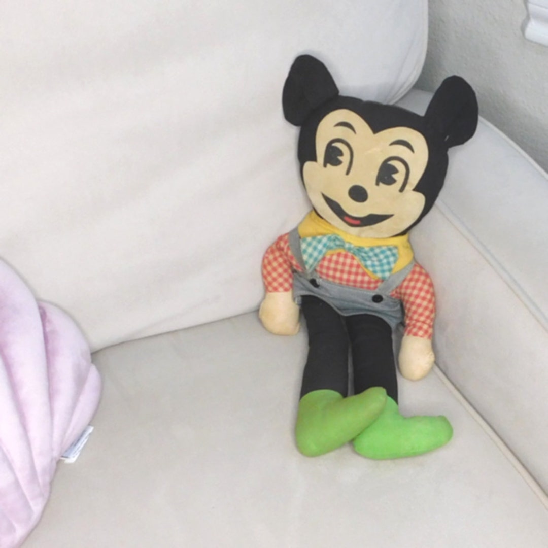 VINTAGE MICKEY MOUSE Rag Doll/old Mickey Mouse Plush Doll/rare Mickey ...