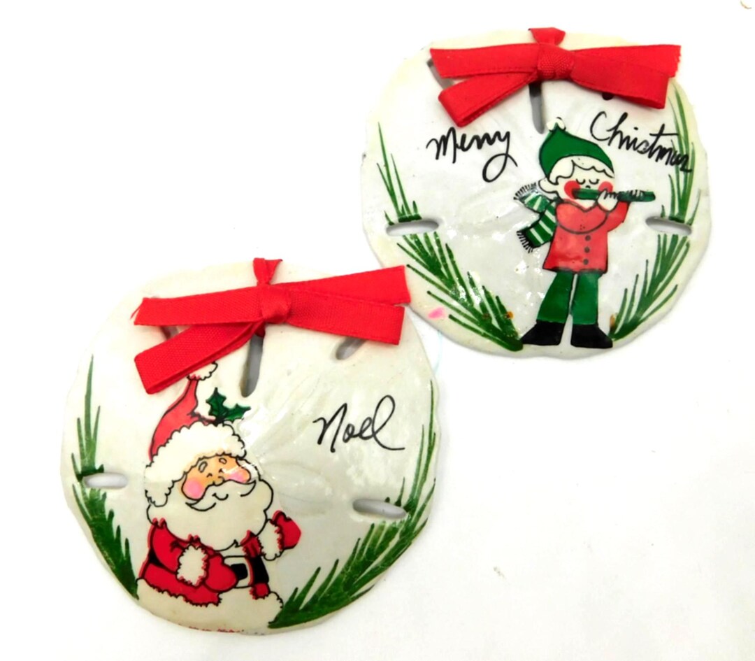 Vintage Sand Dollar Kitschy Ornaments ~ Lot of 2 - Etsy