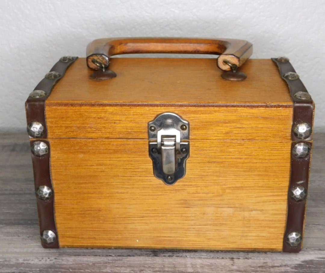 Vintage Roger Van S WOODEN BOX PURSE Japan ~ Wooden Handle Purse ...