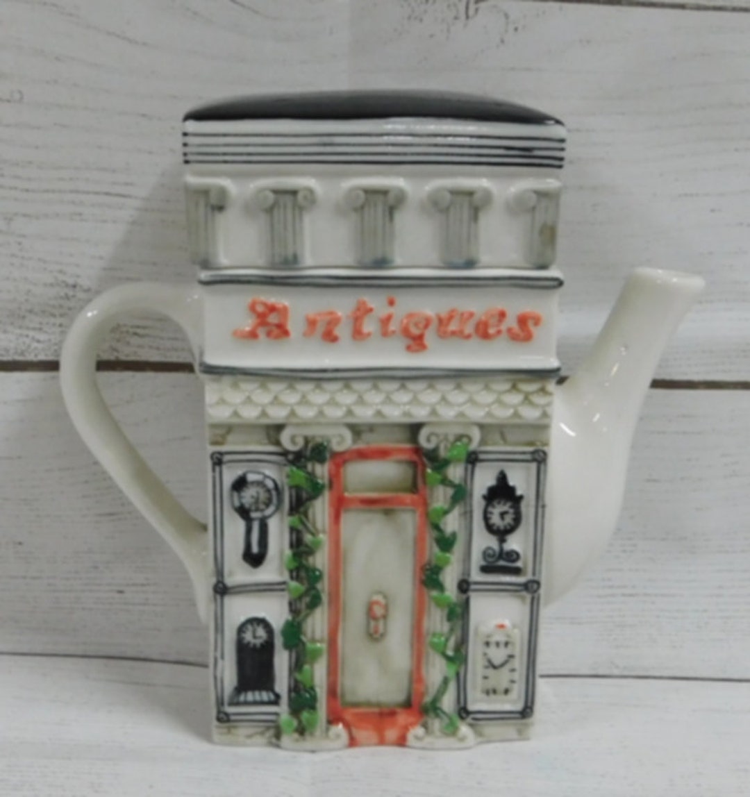 VINTAGE TEAPOT/ANTIQUES Shop Storefront Teapot/ceramic - Etsy