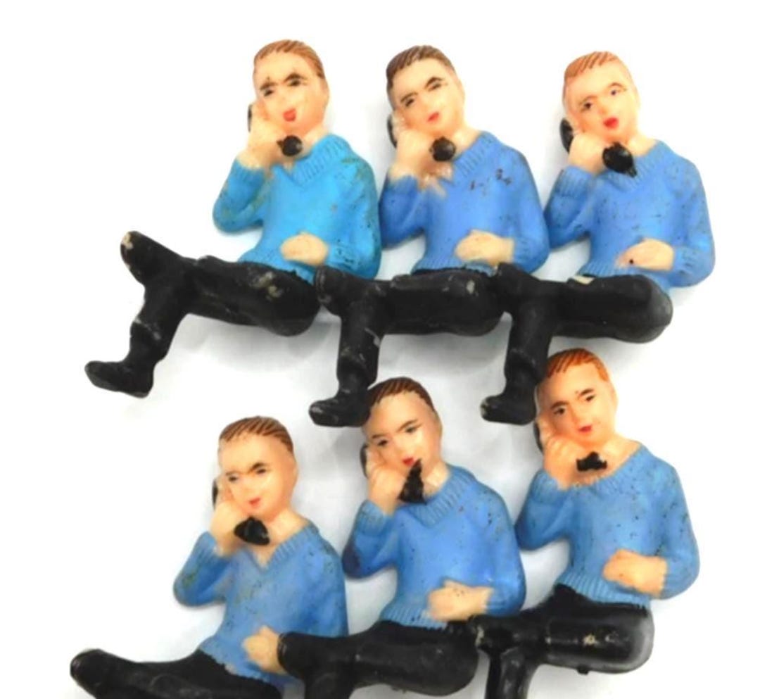 Vintage Wilton Teenage Boys on Phones Cake Toppers ~ 6 TEENYBOPPER Blue ...