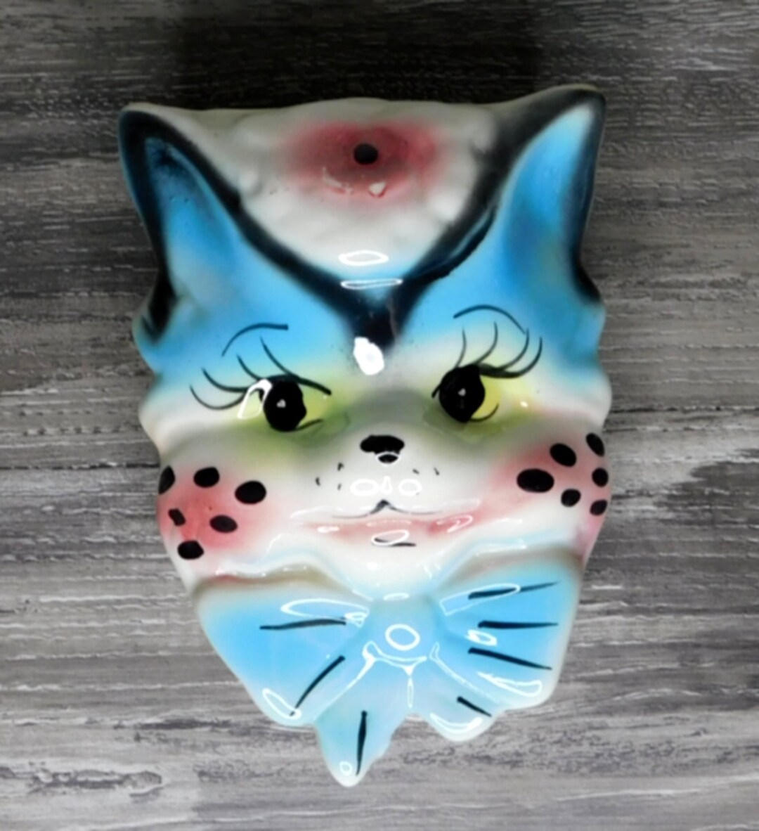 Vintage CAT WALL POCKET Adorable Ceramic Cat Wall Pocket 1950s - Etsy