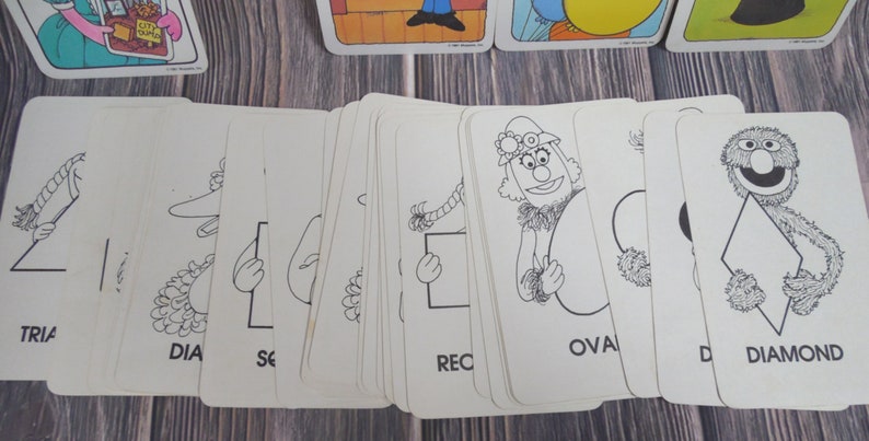 Sesame Street Shape Cards/sesame Street Early Learning - Etsy