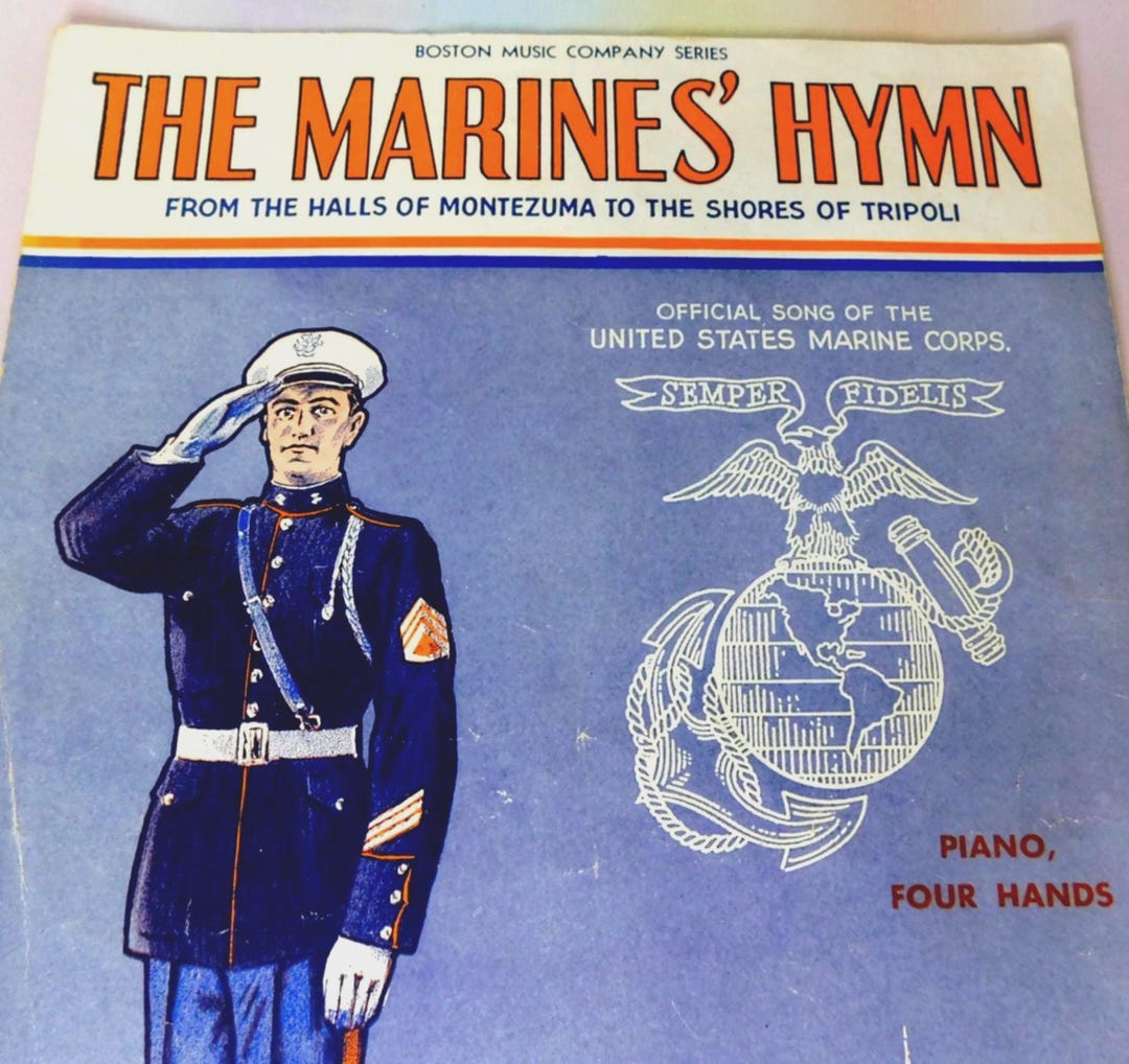 Vintage US MARINE HYMN Sheet Music ~ Patriotic Decor ~ 1942 - Etsy