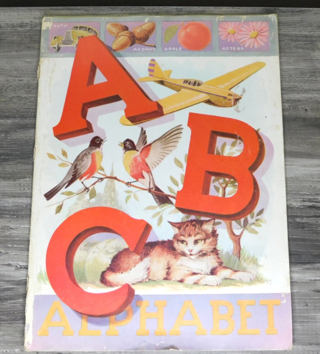 Vintage Samuel Lowe ABC Alphabet Book Oversized Papyrus ABC Book 1940 ...