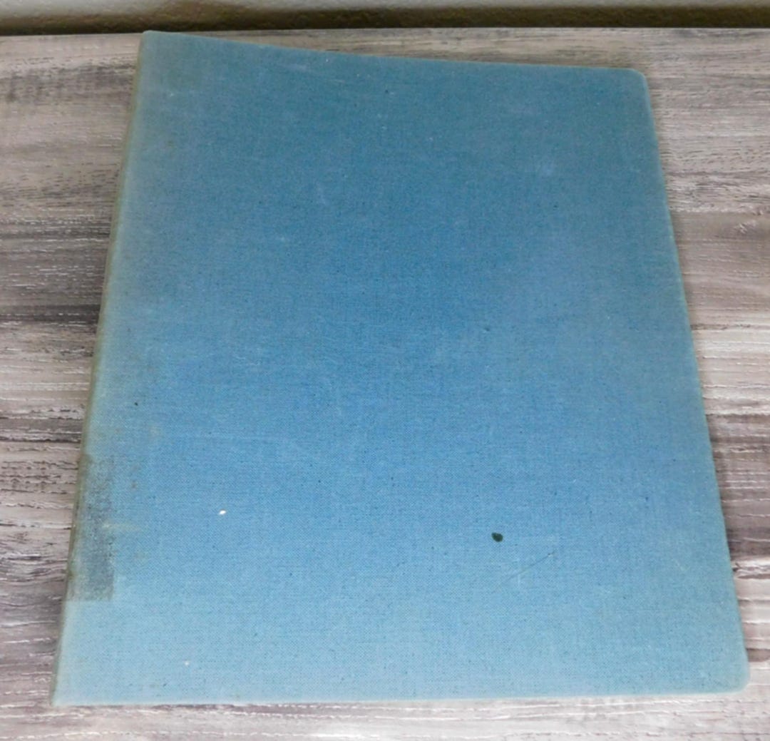 Vintage CLOTH BINDER ~blue Denim Cloth MEAD Binder ~3 Ring; 3" Cloth ...